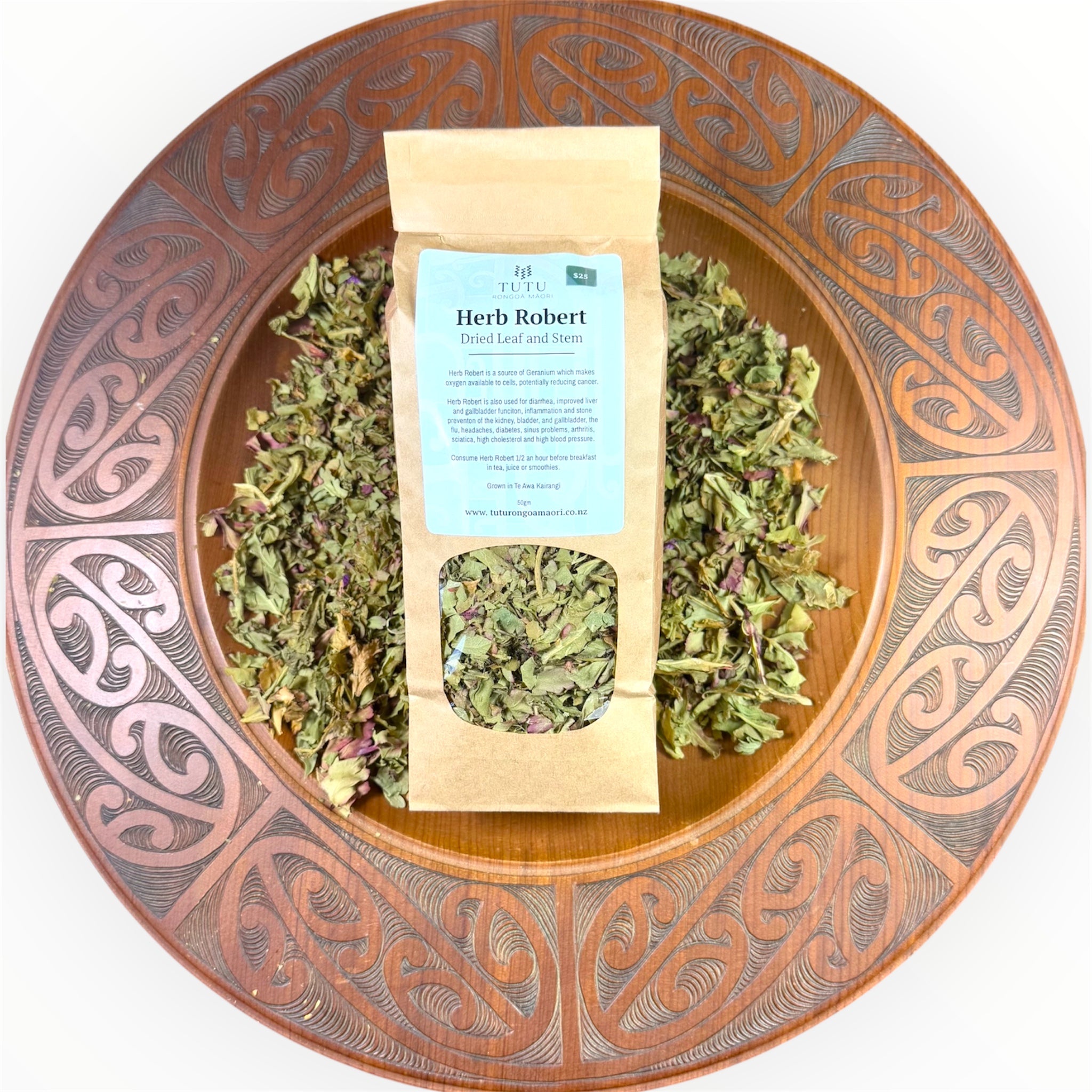 DRIED HERB ROBERT LEAF & STEM – TUTU RONGOĀ MĀORI